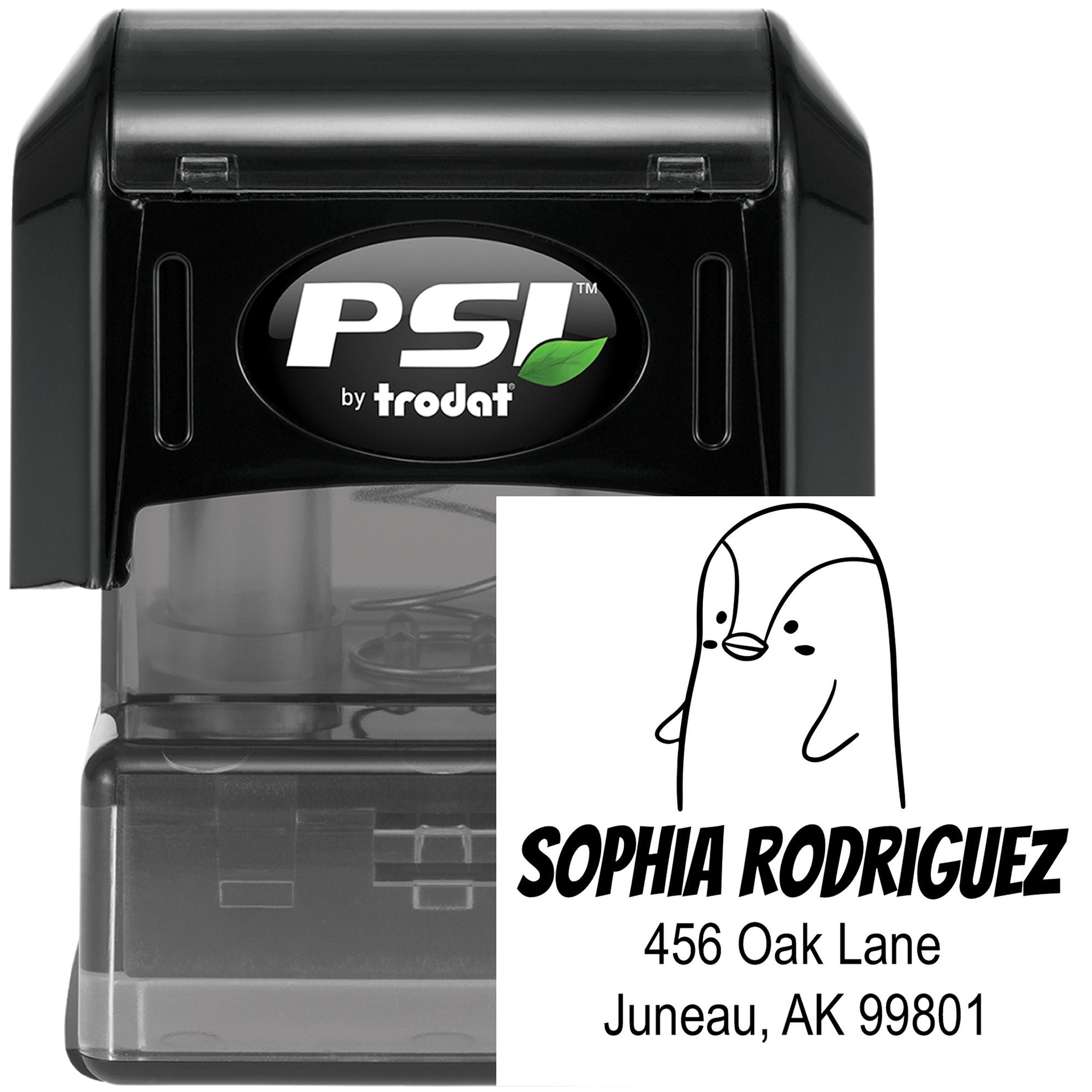 Handcrafted Perky Penguin Customized Envelope Stamp | Pre-Inked Return ...