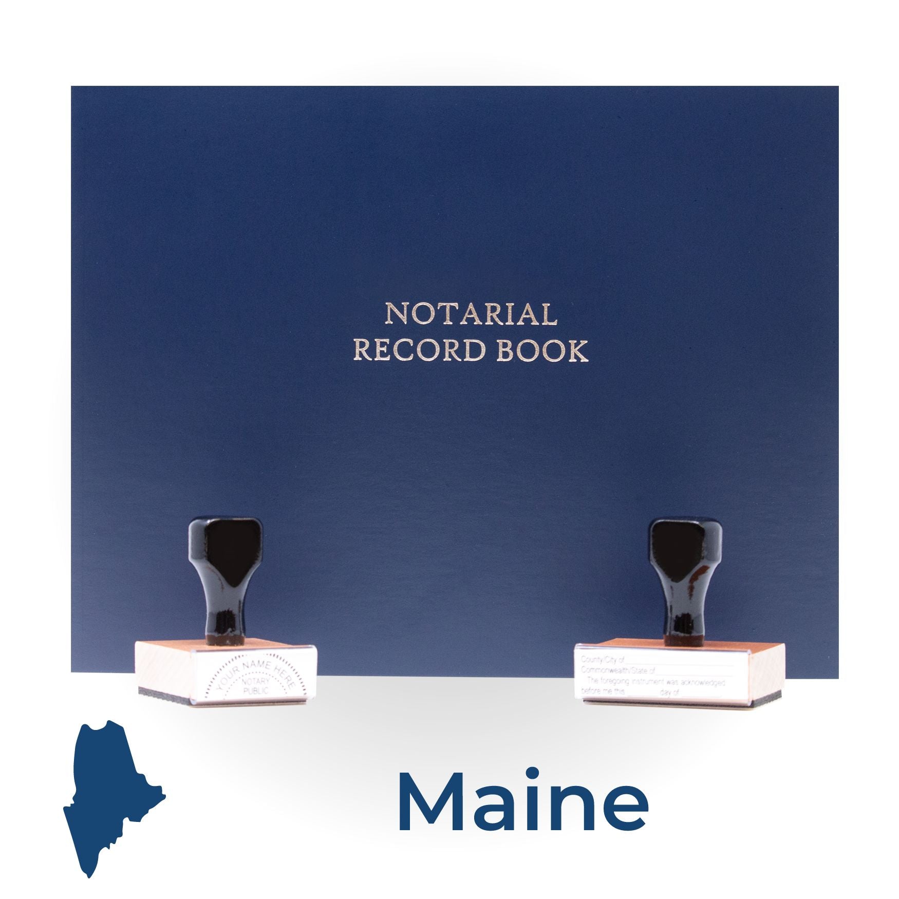 Maine Notary Kit with Round Rubber Stamps - Essential ME Notary Stamp ...
