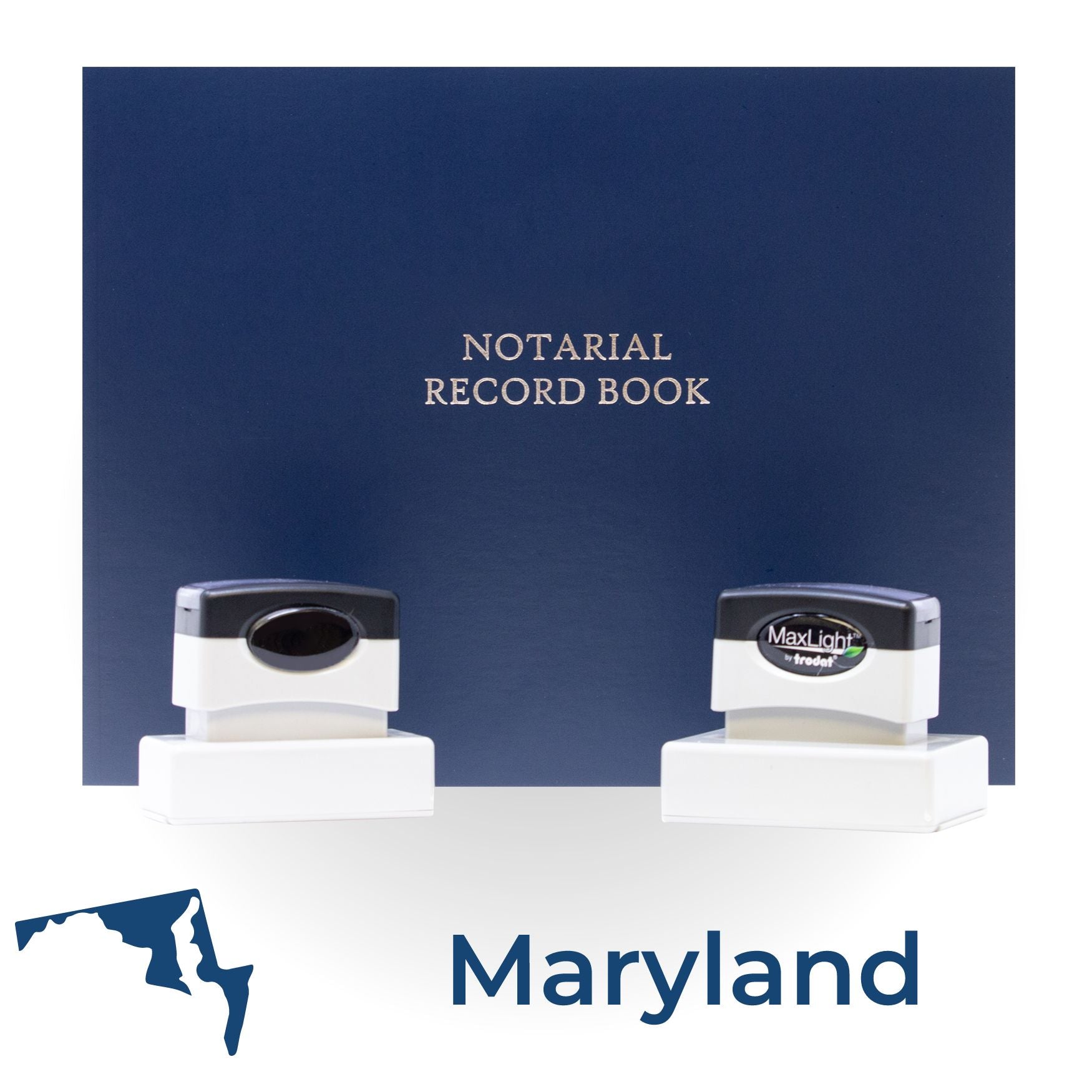 Maryland Notary Stamp Kit - MaxLight Pre-Inked MD Notary Stamp Package