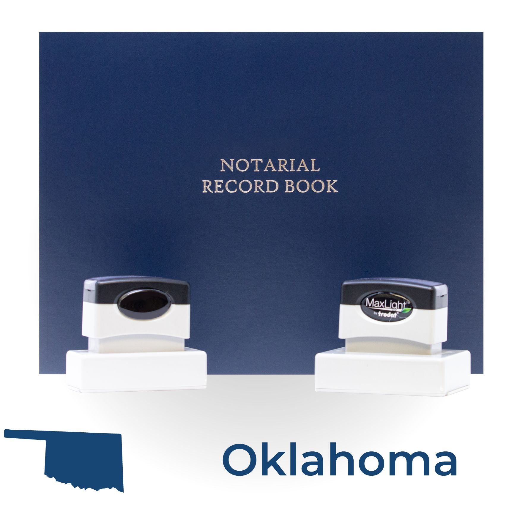 Oklahoma Notary Stamp Kit - MaxLight Pre-Inked Notary Stamp Package for OK