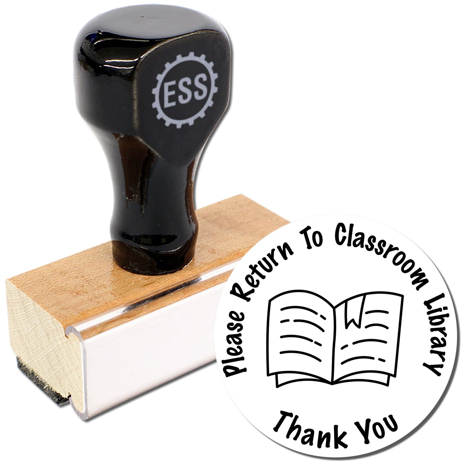 Round Please Return to Classroom Library Rubber Stamp | School Stamps
