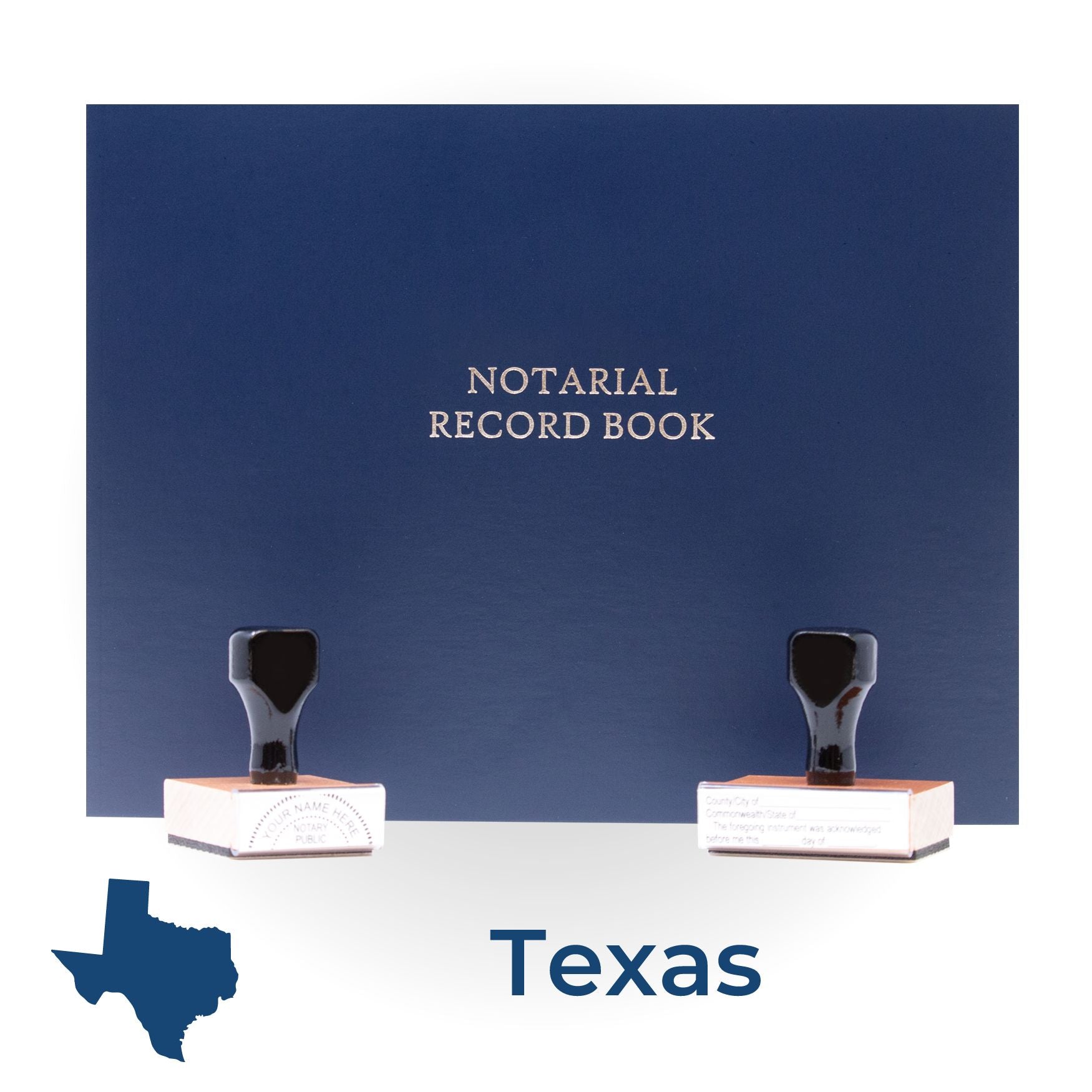 Texas Round Notary Kit with Rubber Stamps - Complete TX Notary Stamp ...