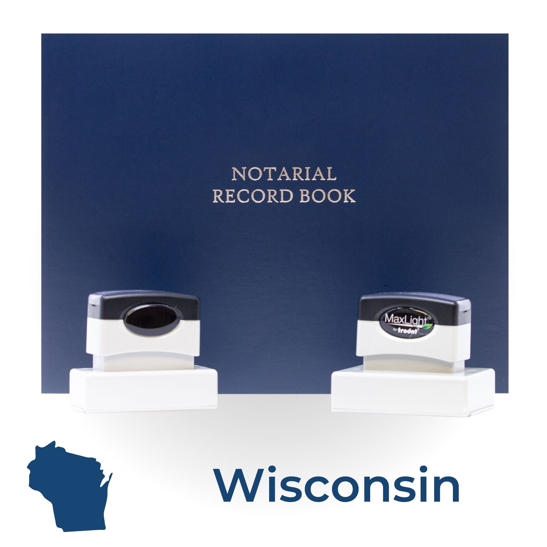 Wisconsin Notary Stamp Kit: MaxLight Pre-Inked WI Notary Stamp Package