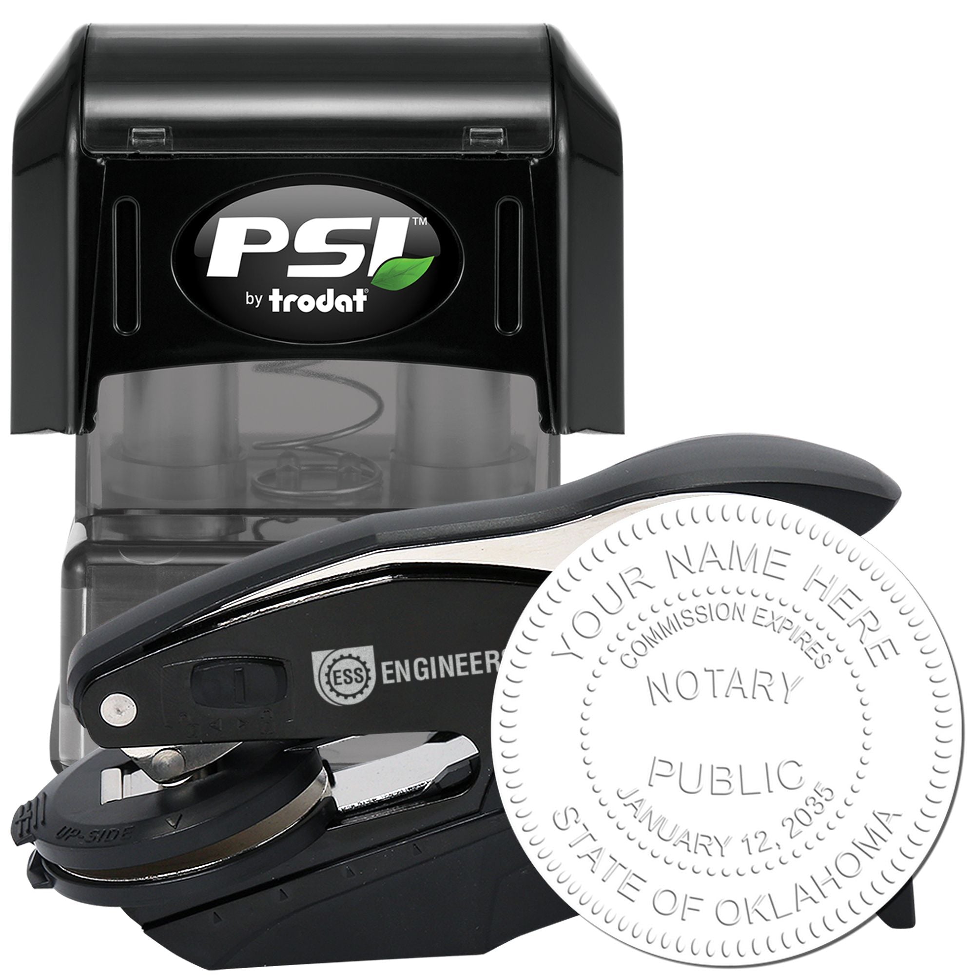 Complete Oklahoma Notary Supply Kit: Hybrid Notary Seal & Round Stamp ...