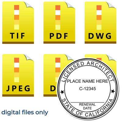 Digital California Architect Stamp, Electronic Seal for California
