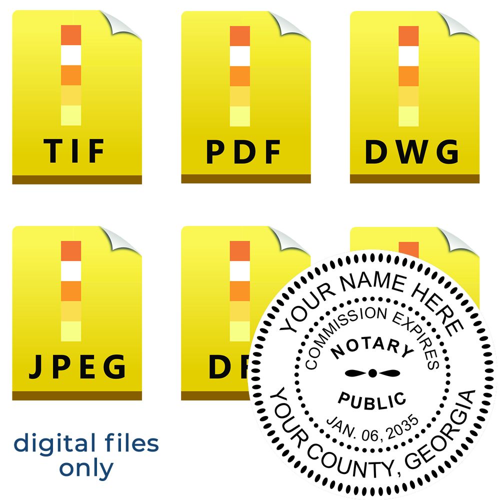Georgia Round Electronic Notary Stamp | Digital Notary Seal