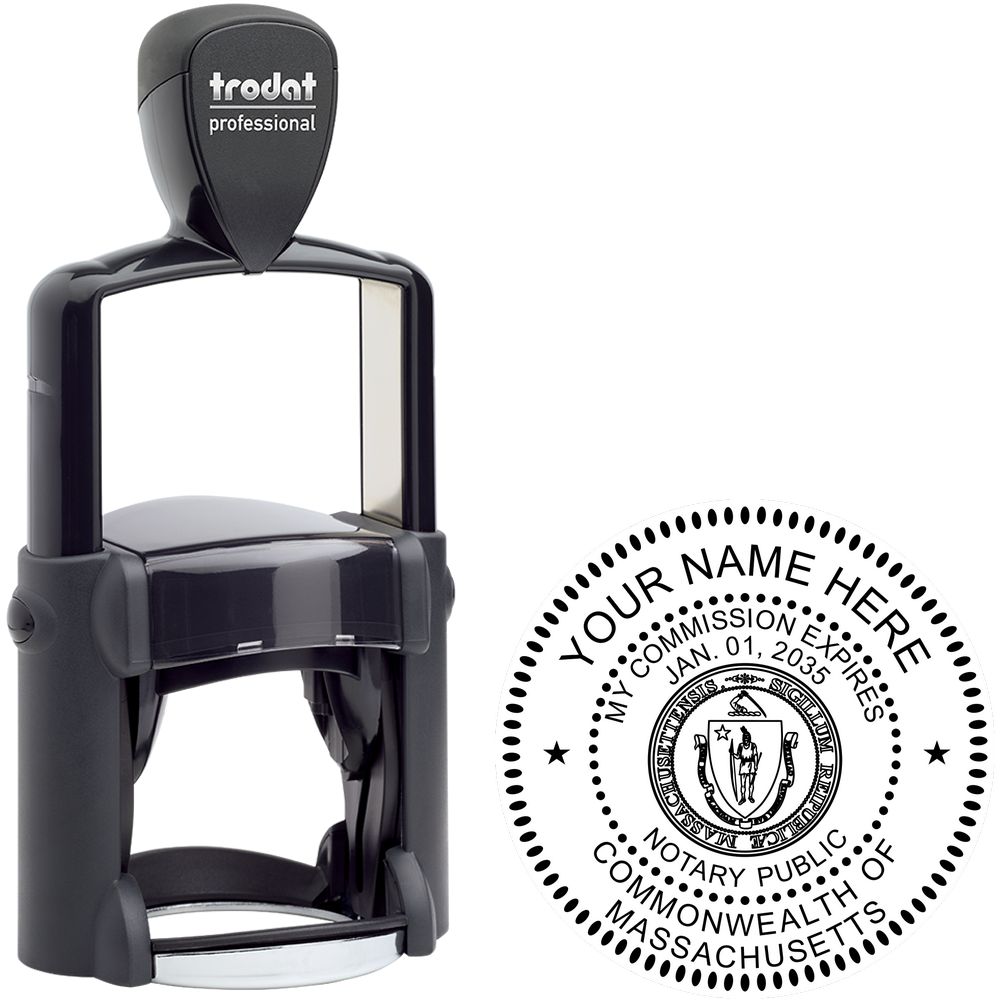 Heavy-Duty Round Massachusetts Notary Stamp | Notary Public Supply