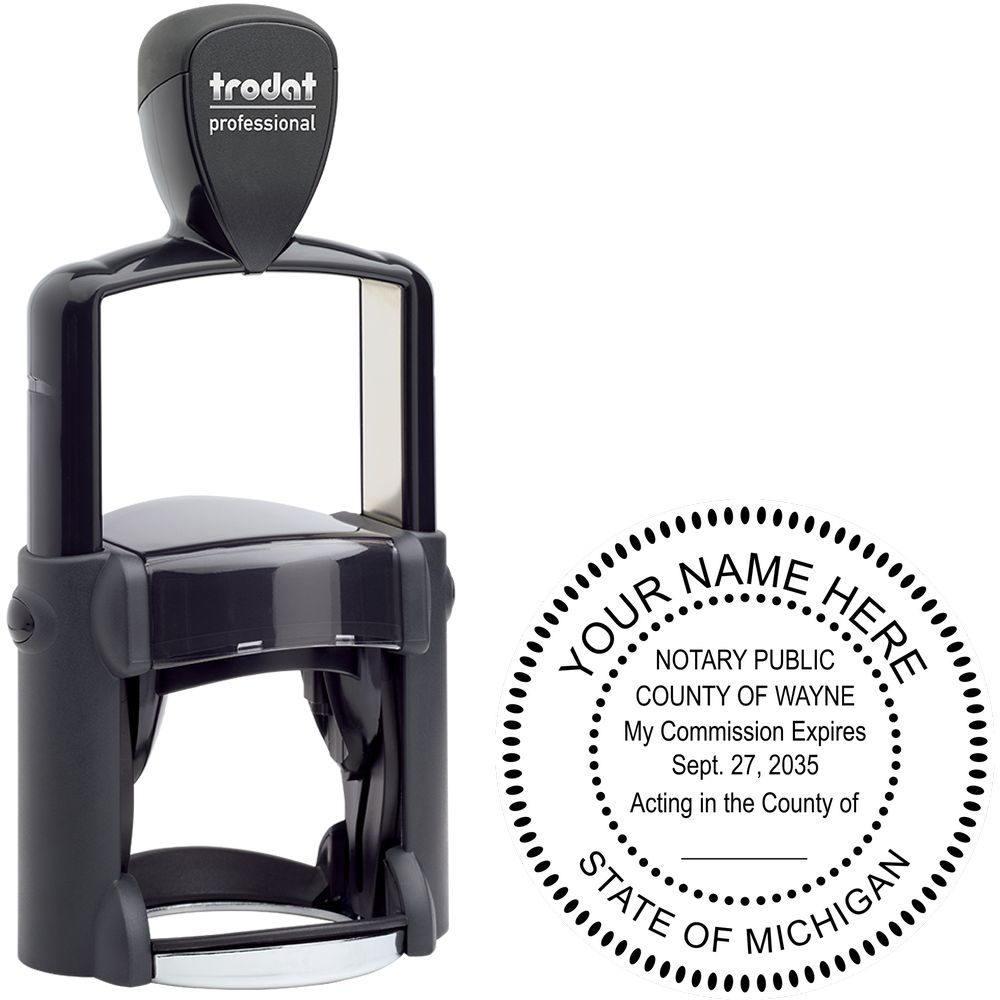 Heavy-Duty Round Michigan Notary Stamp | Notary Public Supply