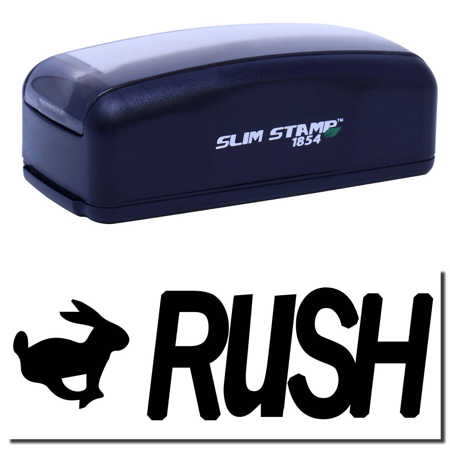 Large Pre-Inked Rush with Rabbit Stamp | Engineer Seal Stamps