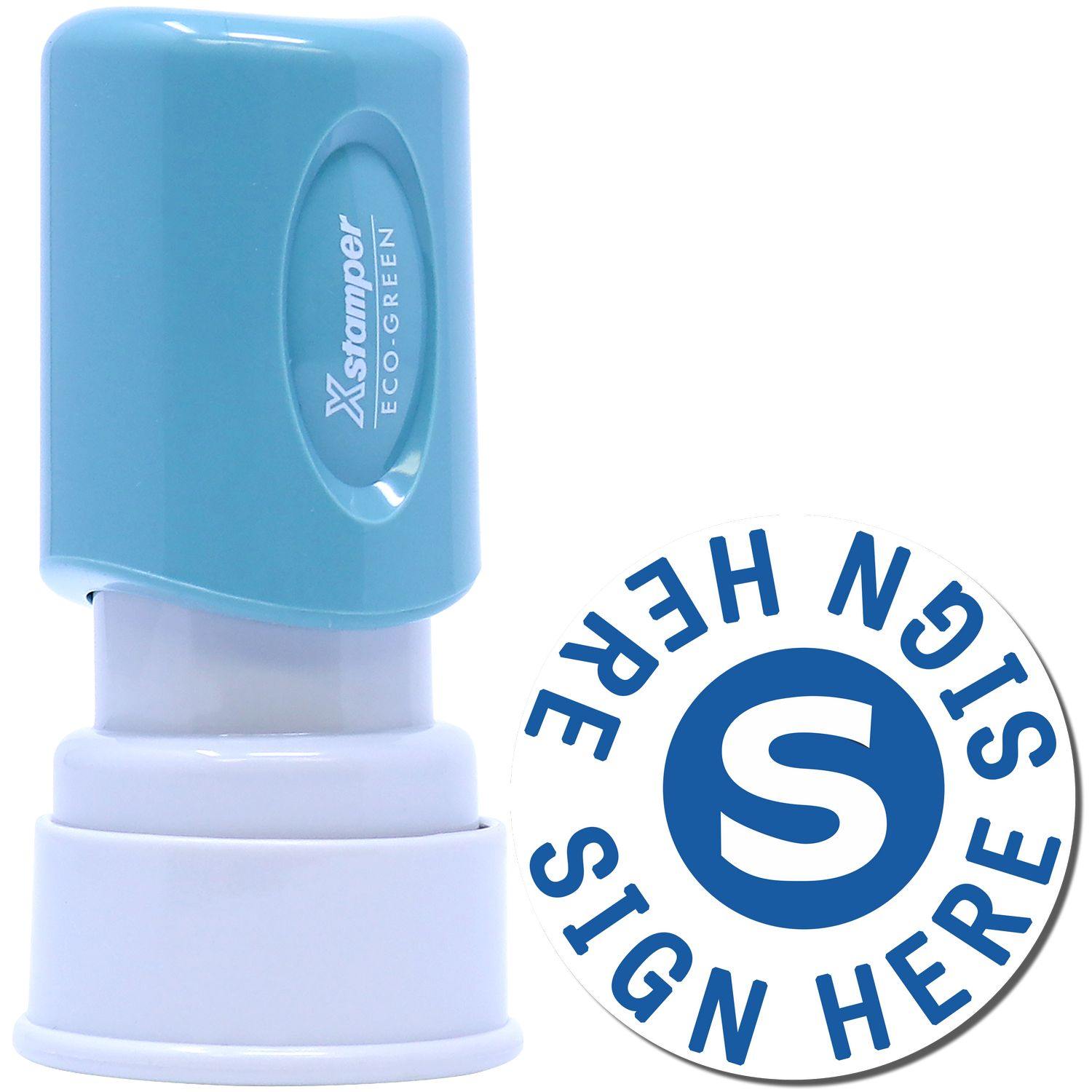 Round Sign Here Xstamper Stamp | Xstamper Stamps