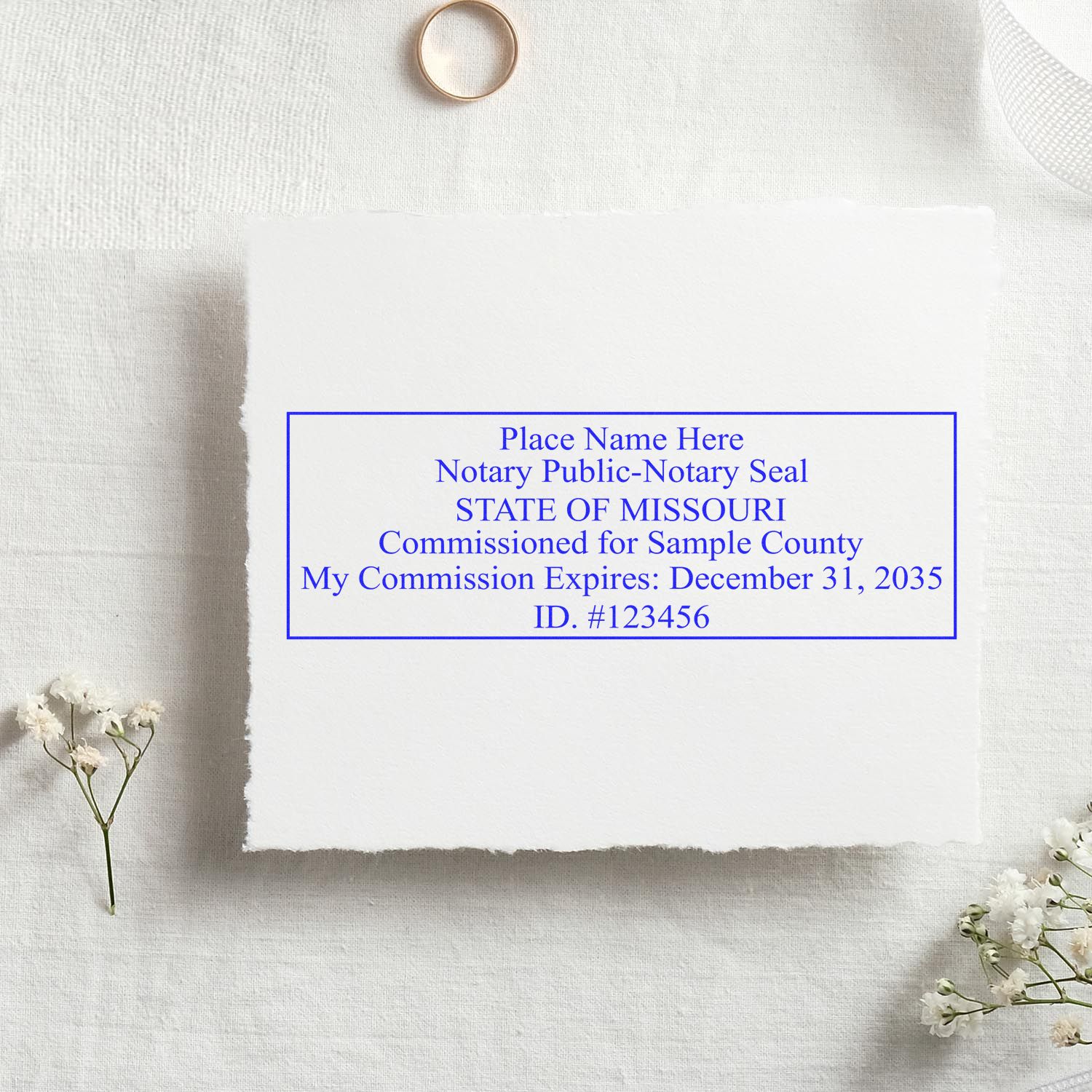 Slim Pre-Inked Rectangular Notary Stamp for Missouri | ESS