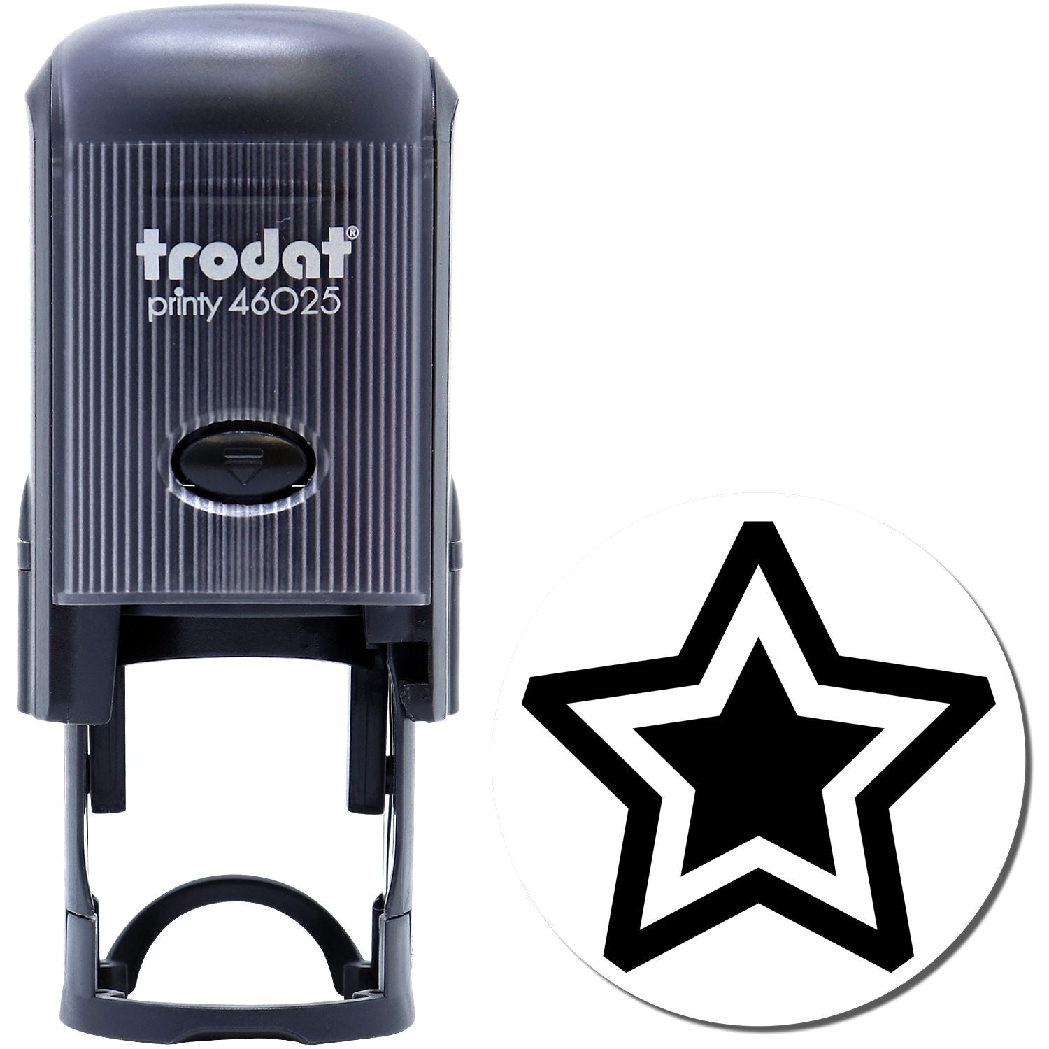 Self-Inking Round Double Star Stamp | Teacher Stamp | Engineer Seal Stamps