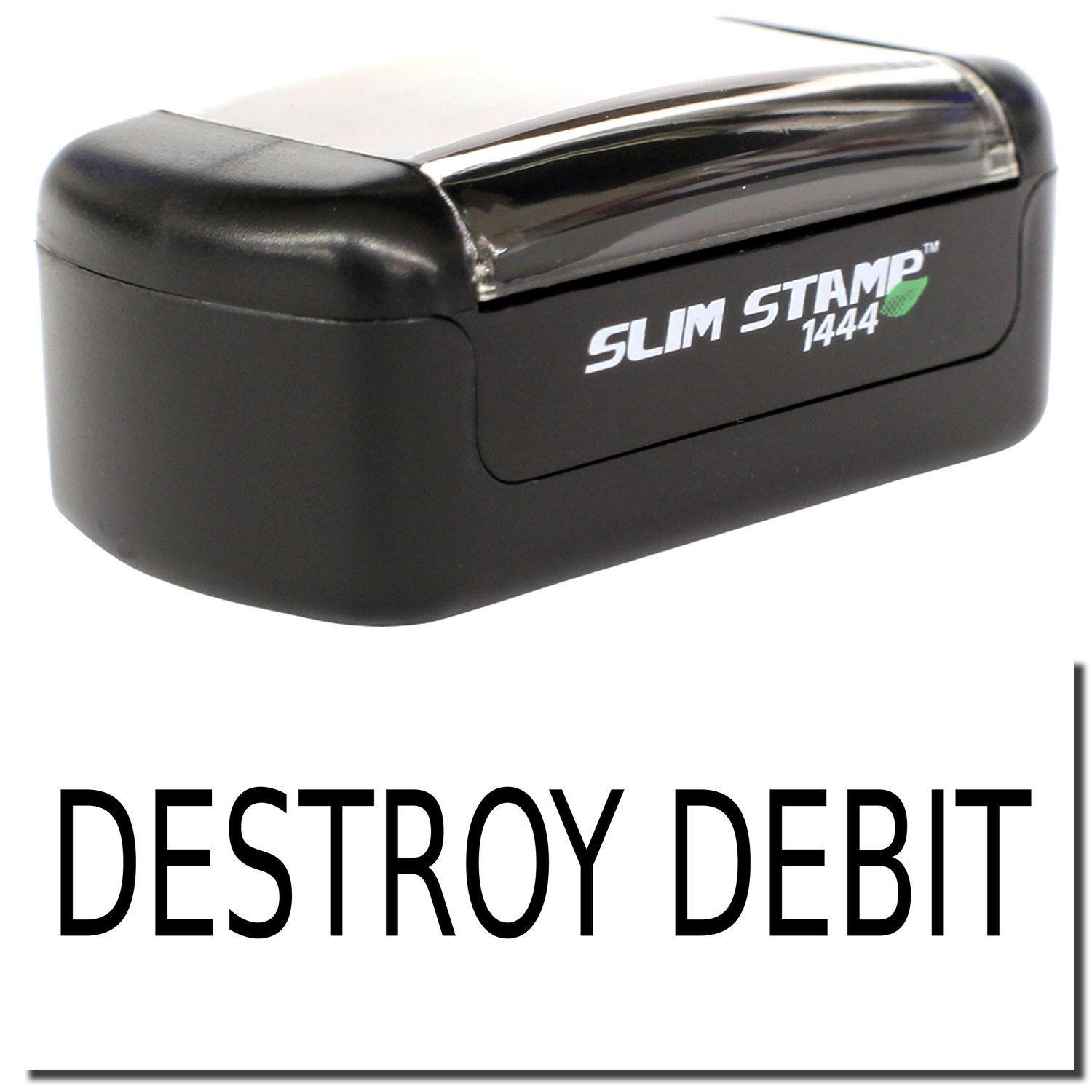 Slim Pre-Inked Destroy Debit Stamp | Engineer Seal Stamps