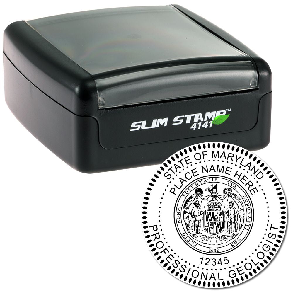 High-Quality Slim Pre-Inked Maryland Professional Geologist Seal Stamp