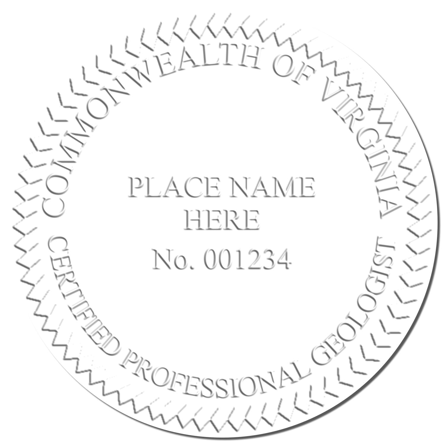 Professional Quality Virginia Geologist Embossing Seal - 2 Year Warranty
